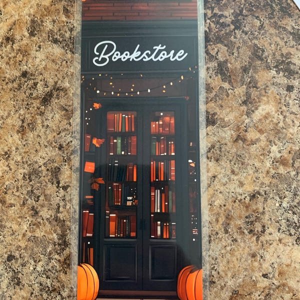 Fall Bookshop Sticker, Bookshelf Sticker, Autumn Bookstore Sticker ...