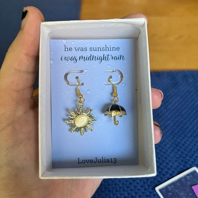 Midnight Rain Necklace Set / Gold Chains and Charms / Sun & Rain ...