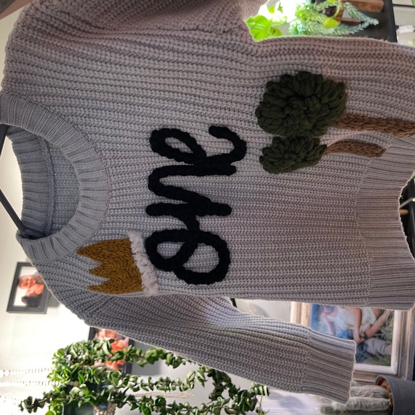 Flower Initial Sweater|personalized Hand Embroidered Initial Sweater ...