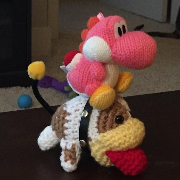 Yoshi's Woolly World Poochy Crochet Plush Amigurumi - Etsy Canada