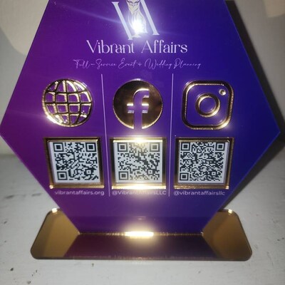 Multi QR Code Business Social Media Sign Payment Sign Custom Logo Sign ...