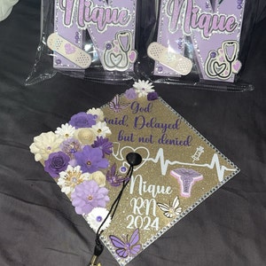 Graduation Cap Toppers/ Flower Graduation Cap/ Glitter Graduation Cap ...
