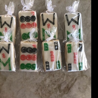Mahjong Cookies One Dozen Mahjong Party Favors Mah Jong Decorated ...
