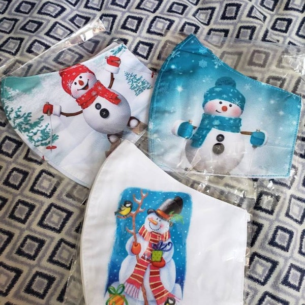 Handmade Custom Mask Face Covers Masks Santa Winter Holiday Seasonal ...