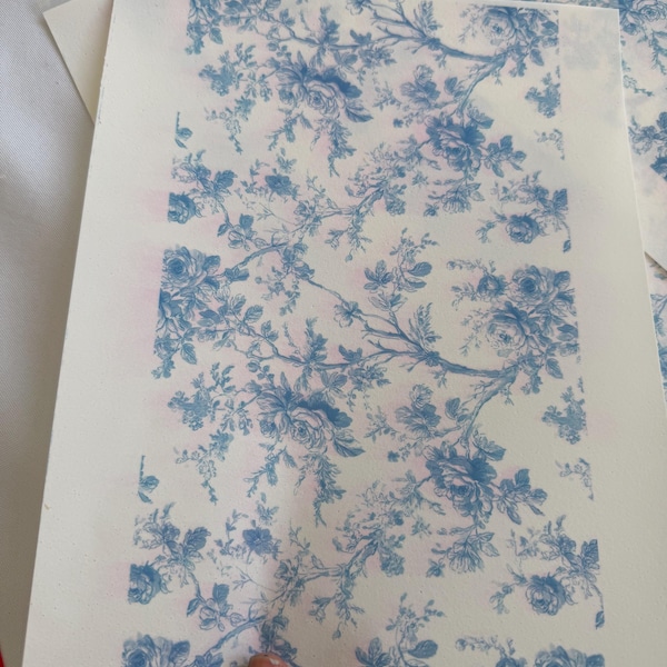 Climbing Rose Cake Wrap French Toile Pink Floral Edible Image Dusty ...