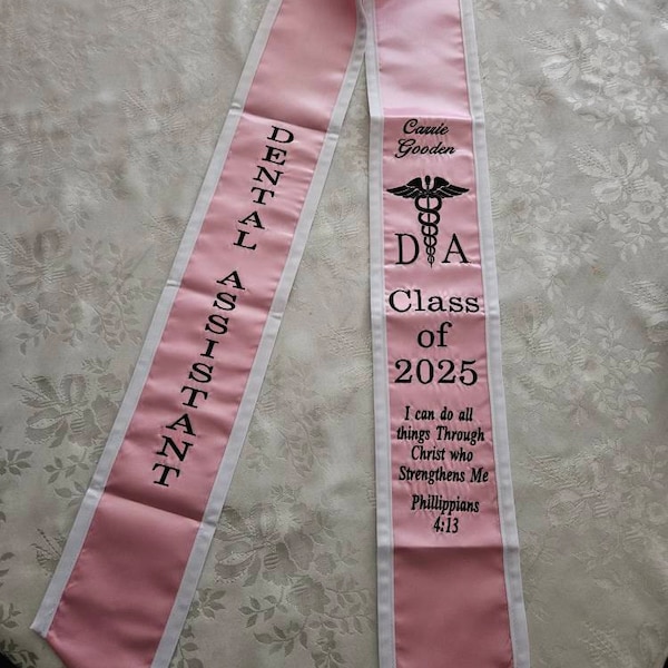 RN-NURSING Personalized Embroidery Graduation Stole With Flag - Etsy