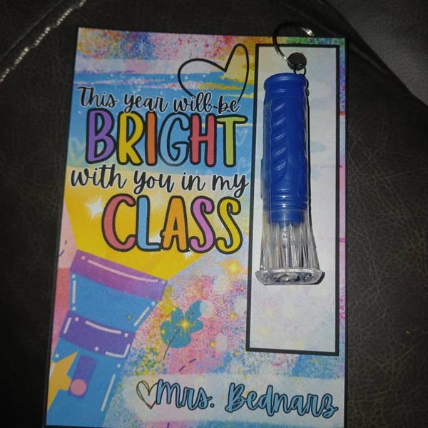 Bright School Year Back to School Personalized Tag With Flashlight for ...