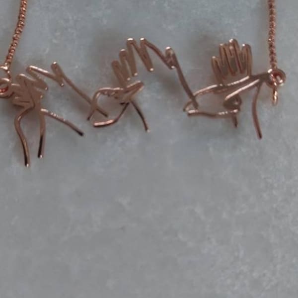 Custom Sign Language Necklace, Name Necklace in Sign Language ...