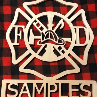 Maltese Cross Monogram Door Hanger Fireman Cross Monogram - Etsy