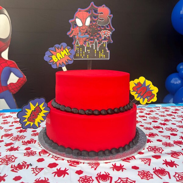 Printable Spiderman 6th Birthday | Cake Topper | Digital Download | Ready to Print and Handcut ...