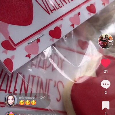 Red Heart Cookie Box Backers, Printable Valentine Wedding Heart Cookie ...