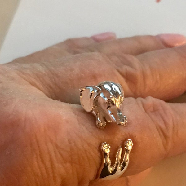 Doberman Ring, Sterling Doberman, Doberman Hug Ring, Doberman ...