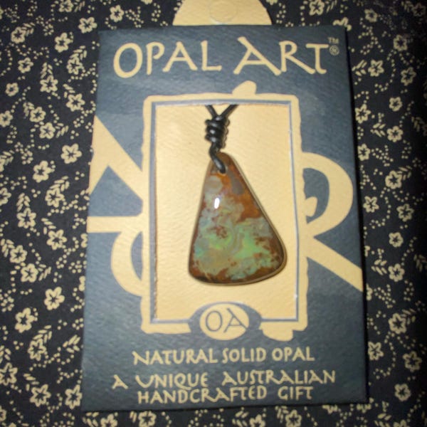 Pretty Blue Free Shape Opal Pendant With Silver Top on Adjustable ...