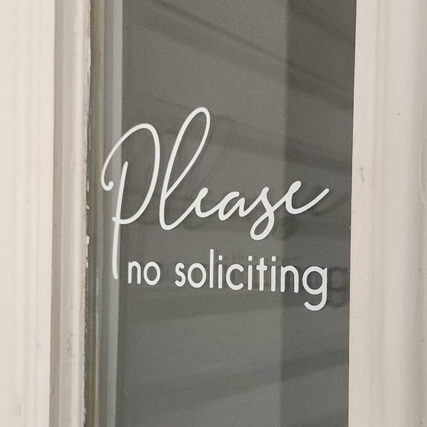 Please No Soliciting Vinyl Decal - No Solicitors Front Door Sticker ...