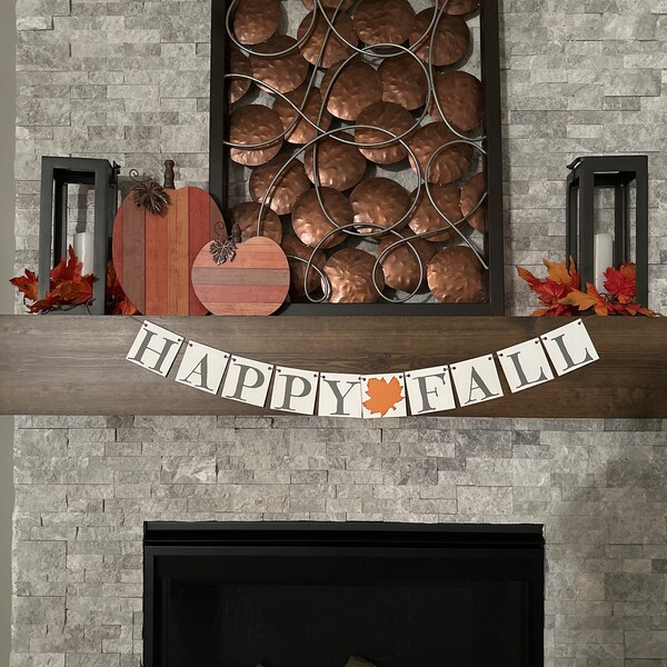 Happy Fall Banner, Fall Decor, Fall Banner, Rustic Fall Sign ...