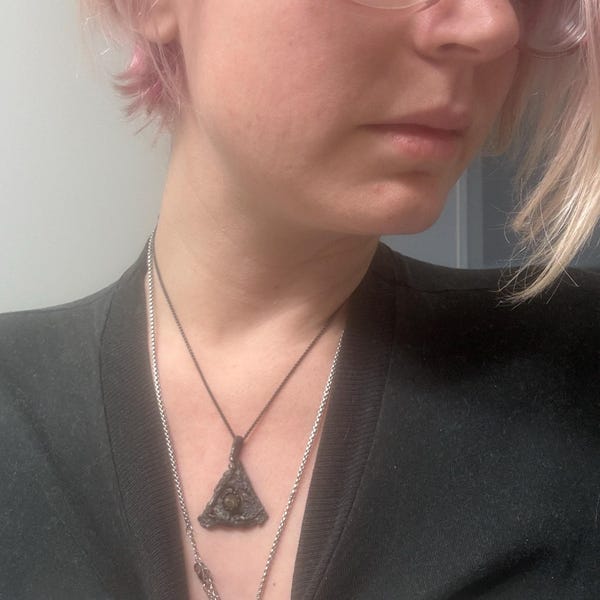 Crescent Moon Talisman Talisman Necklace Moon Goddess natural Obsidian ...