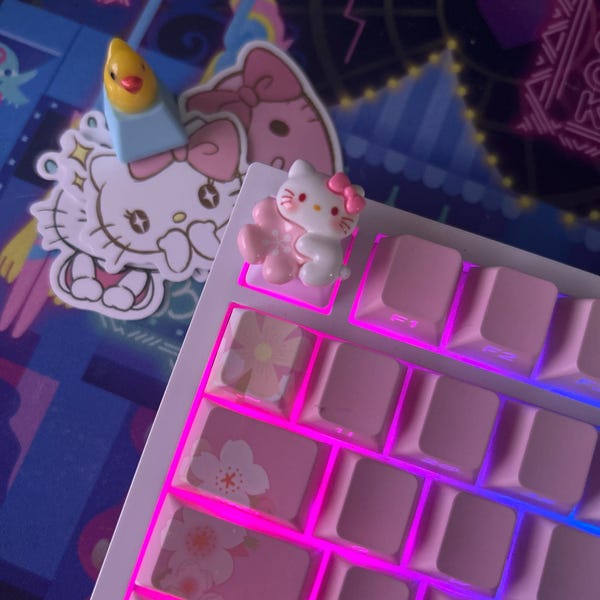 Kawaii Kitty Cat Keycaps, Animal Keycaps, Cute Keycaps - 1pc - Etsy