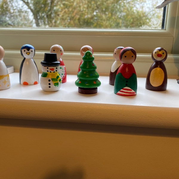Christmas Peg Doll Decorations - Etsy