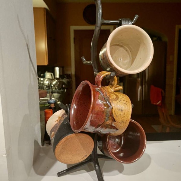 Iron Mug Tree – Holds 6 Mugs – Twig – American Made by Urban Forge ...
