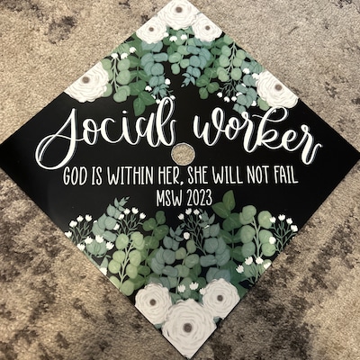 Custom be the Light Graduation Cap Topper, Social Work Graduation Cap ...