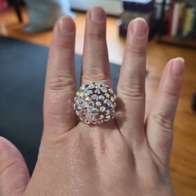 Modern Cube Ring Geometric Crystal Gemstone Statement Ring Jewelry Gift ...