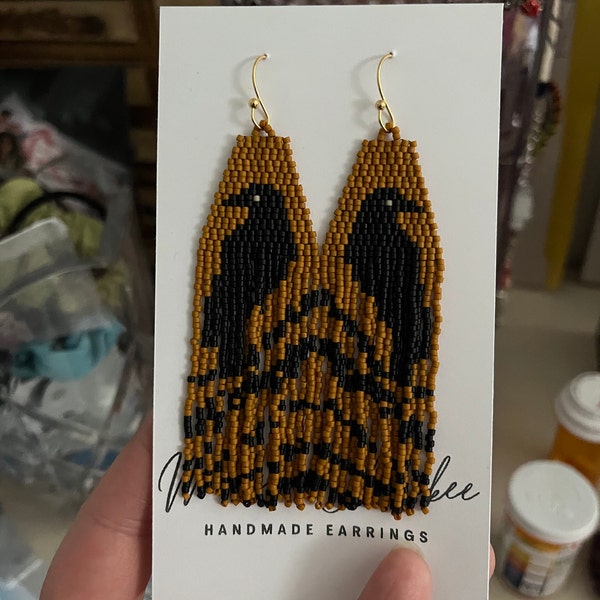 THE OSAGE // Beaded Earrings Beaded Fringe Earrings Native American ...