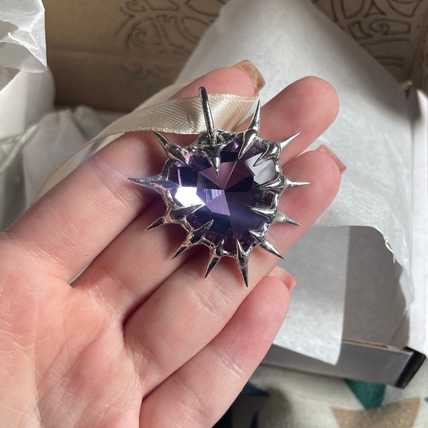 Brutalist Pearl Liquid Metal Horn Ring | Handmade Spiky Gothic Ring ...