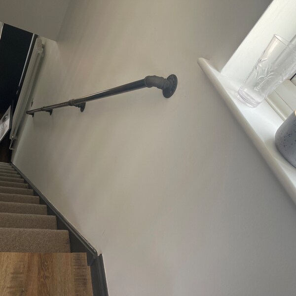 Industrial Vintage Stair Handrail - Rustic Cast Iron Bannister With ...