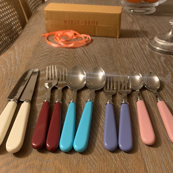 Colourful Vintage Inspired Cutlery Set - Etsy