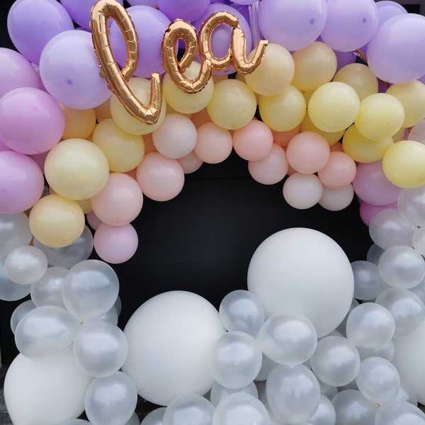 Rose Gold Custom Name Balloons, Personalized Cursive Letter Balloons ...