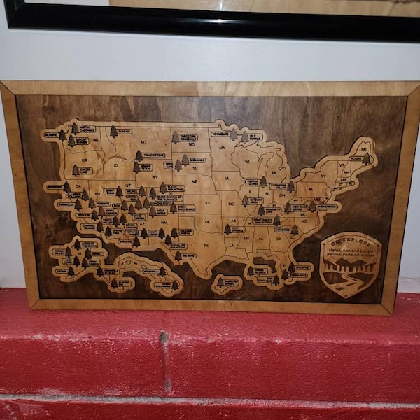 National Parks Travel Map, USA Travel Map, Gift From Family, Gift for ...