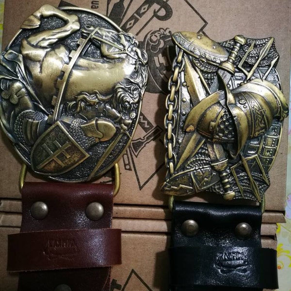 Leather Belt With Brass Buckle Gladiator, Ancient Rome Slave Warrior ...