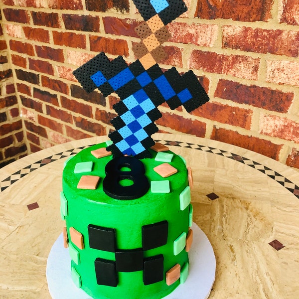 Minecraft Half Sword Cake Topper - Etsy