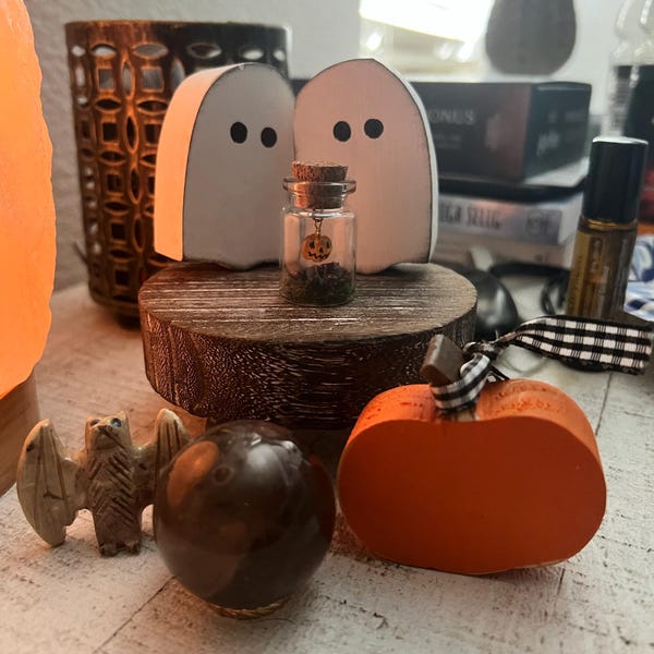 Mini Halloween Ghost & Pumpkin Trio, Cute Ghosts With Glasses, Fall ...