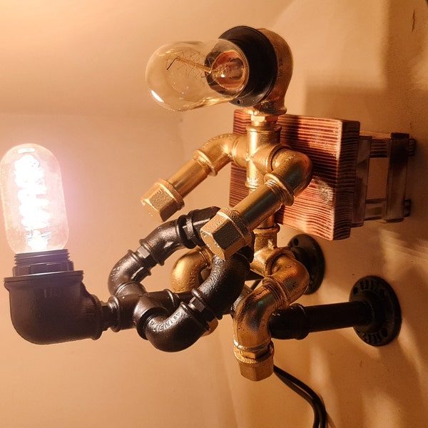 Pipeman Desk Lamp, Robot Lamp, Home Decor, Gift for Him, Edison ... Pipeman Desk Lamp, Robot Lamp, Home Decor, Gift for Him, Edison ...
