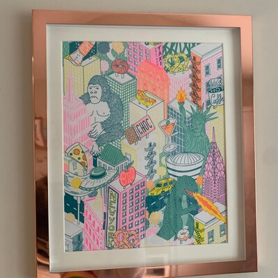 A4 New York City Risograph Print - Etsy
