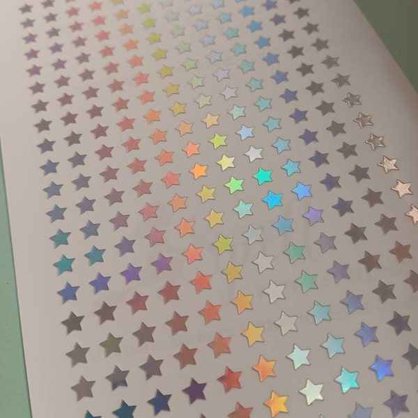 4mm Holographic Star Stickers, Tiny Stars Stickers, Vinyl Holo Stickers ...