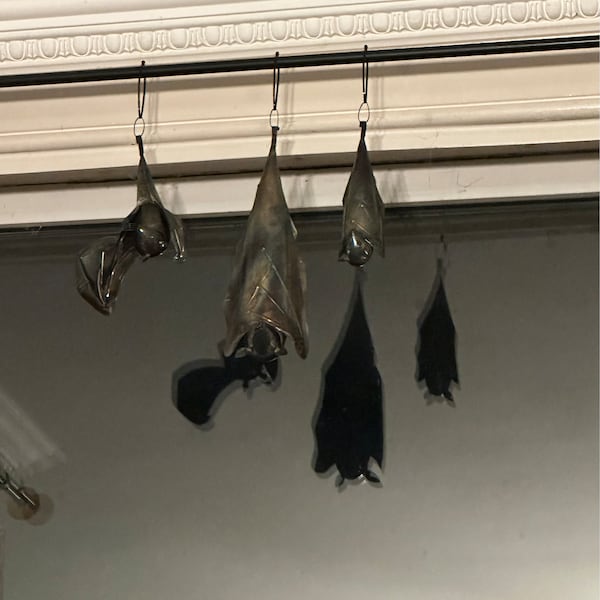 Metal Hanging One Open Wing Bat. Garden Indoor Outdoor Sculptures. Bats ...