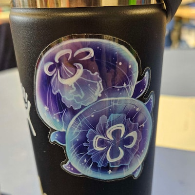 Moon Jellyfish Translucent Vinyl Stickers - Etsy