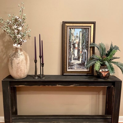 60 Black Farmhouse Console Table - Etsy