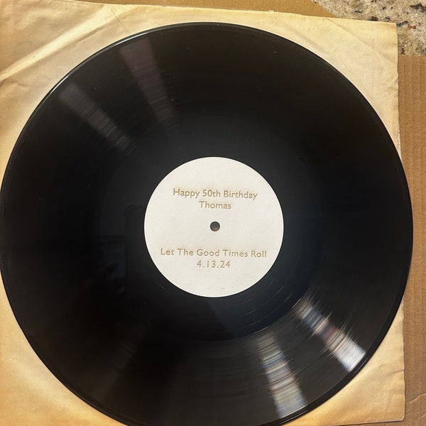 Personalised 12” Vinyl Record Wedding Guest Book Alternative With ...