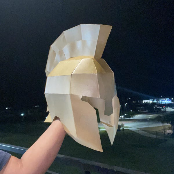 Greek Helmet Cardboard Template | Spartan Helmet (DIY PDF Pattern) - Etsy