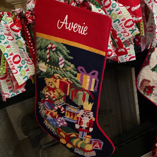 Needlepoint Christmas Stockings – Personalized Embroidered Stockings ...
