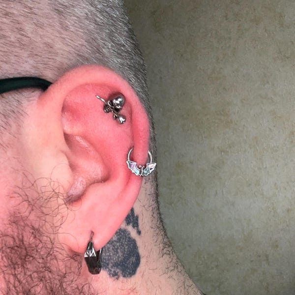 16G Bat Halloween Septum Ring/daith Earring/conch Hoop/tragus Hoop ...