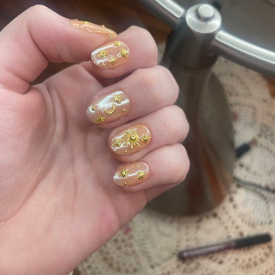 Y2k Silver Punk Nails /japanese Nails /custom Press on Nails/ Hand Made ...