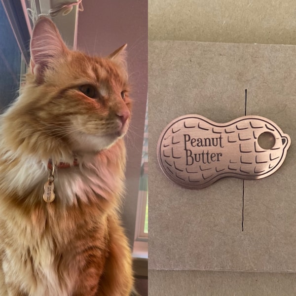 Peanut Dog Tag, Peanut Shape Pet ID Tag, Cat ID Tag, Custom Dog Tags ...