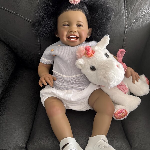 Reborn Baby Girl Doll Ashanti Full Body Solid Silicone, 34cm Mini ...