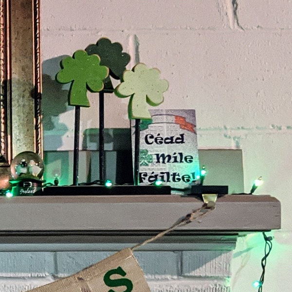 3 Tall Standing Clover Block Set for St Patricks Day Decor, March Decor ...