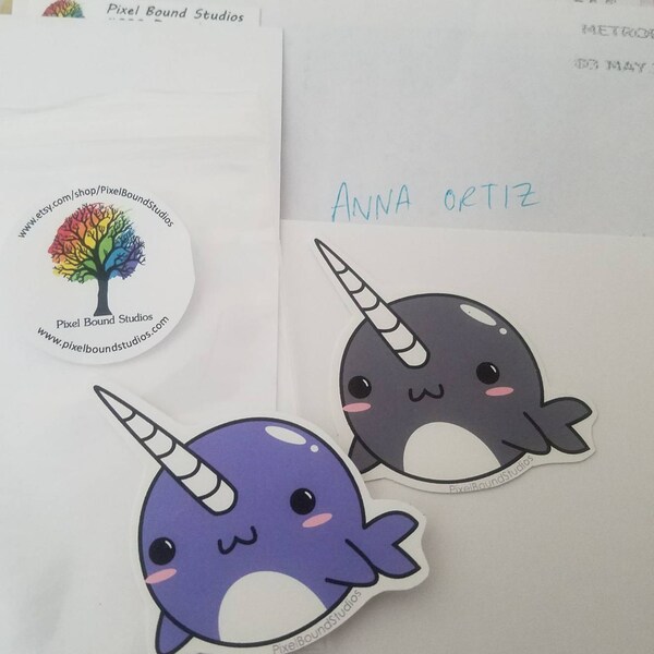 Narwhal Stickers and Magnets | Customizable Colors - Etsy