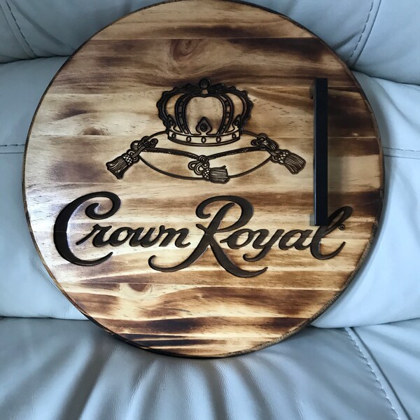 15" Crown Royal Laser Engraved Round Barrel Top Display - Etsy